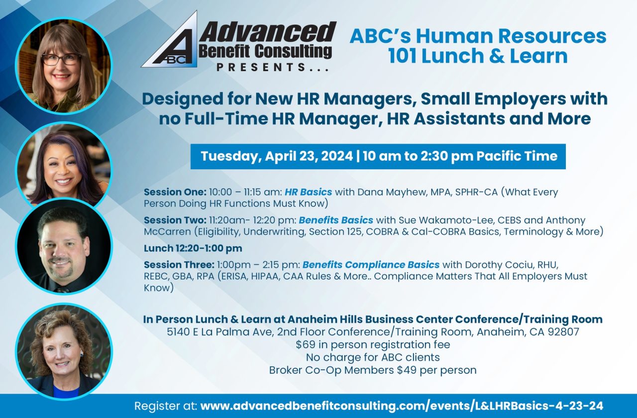 Human Resources 101 Lunch & Learn - Advanced Benefit Consulting